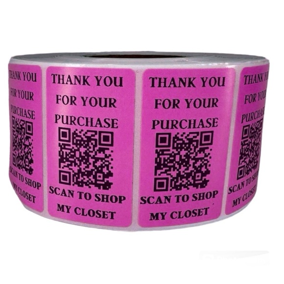 Stickeraft | Office | Qr Code Stickers For Poshmark Closetthank You For Your Purchase0pcs Pack ...